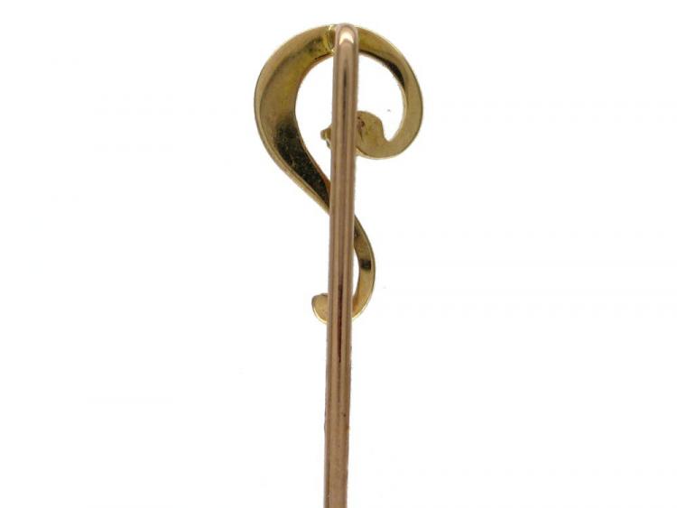 15ct Gold & Diamond Question Mark Tie Pin (465A) | The Antique ...