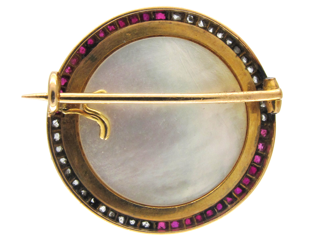 Spaniel Crystal, Ruby & Diamond Brooch (929A) | The Antique Jewellery ...