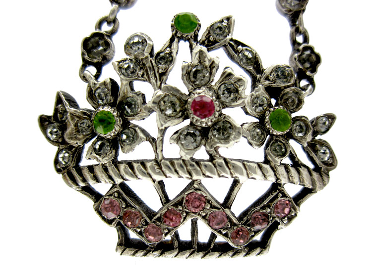 Silver Paste Basket Pendant (337B) | The Antique Jewellery Company