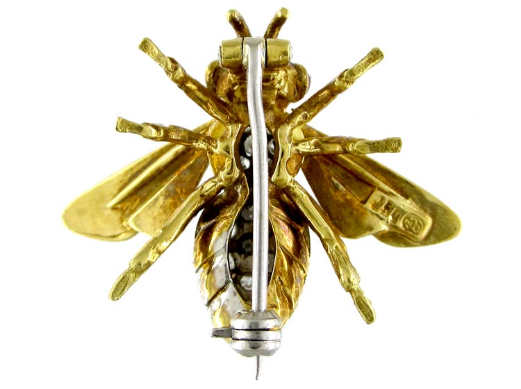Gold & Diamond Bug Brooch (691B) | The Antique Jewellery Company