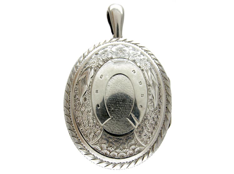 Large Silver Victorian Locket (593B) | The Antique Jewellery Company