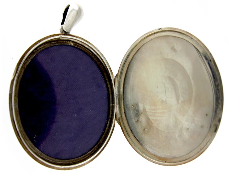 Large Silver Victorian Locket (593B) | The Antique Jewellery Company