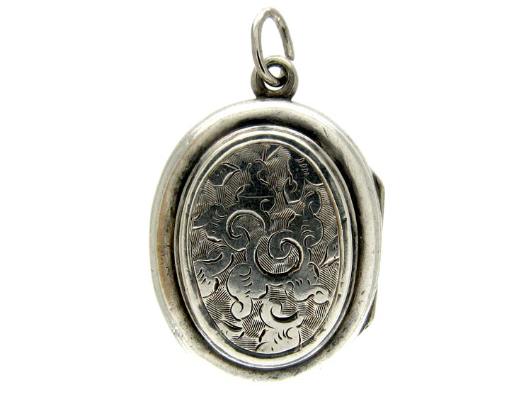 Silver Small Victorian Locket (815B) | The Antique Jewellery Company