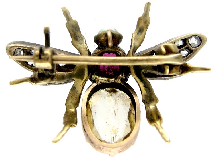 Gem Set Bug Brooch (863B) | The Antique Jewellery Company