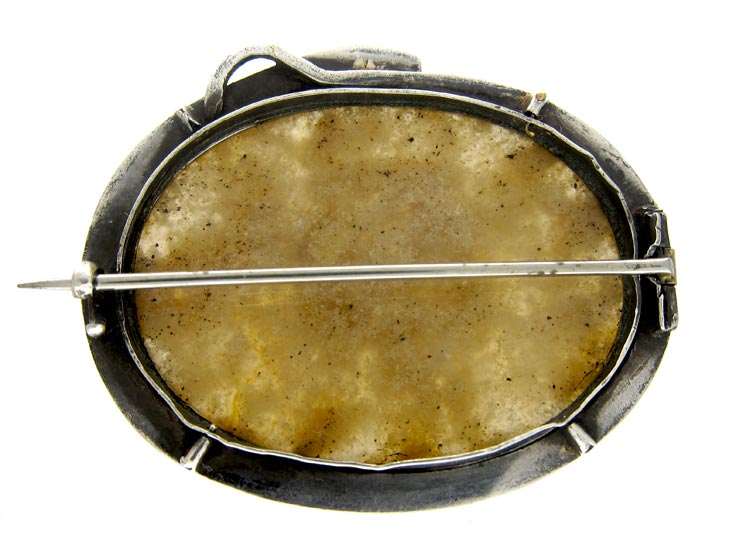 Victorian Agate Brooch with Silver Snake Coiled Around the Agate (830B ...