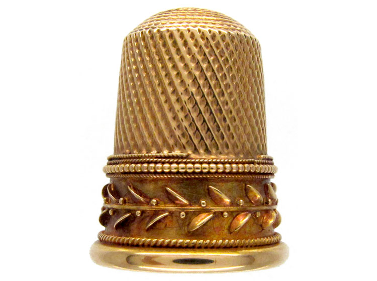 Gold Thimble in Case (190C) | The Antique Jewellery Company