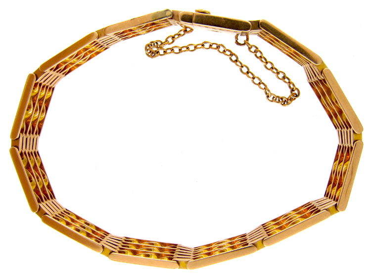 15ct Gold Fancy Link Gate Bracelet (649B/OJ) | The Antique Jewellery ...