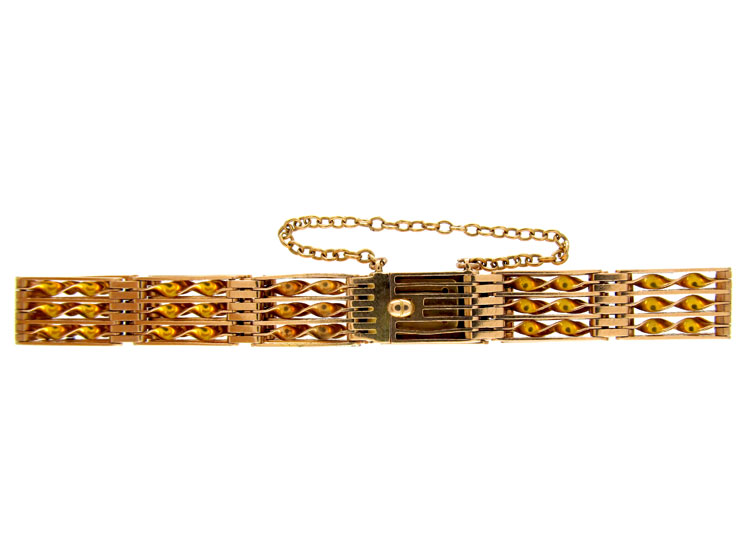 15ct Gold Fancy Link Gate Bracelet (649B/OJ) | The Antique Jewellery ...