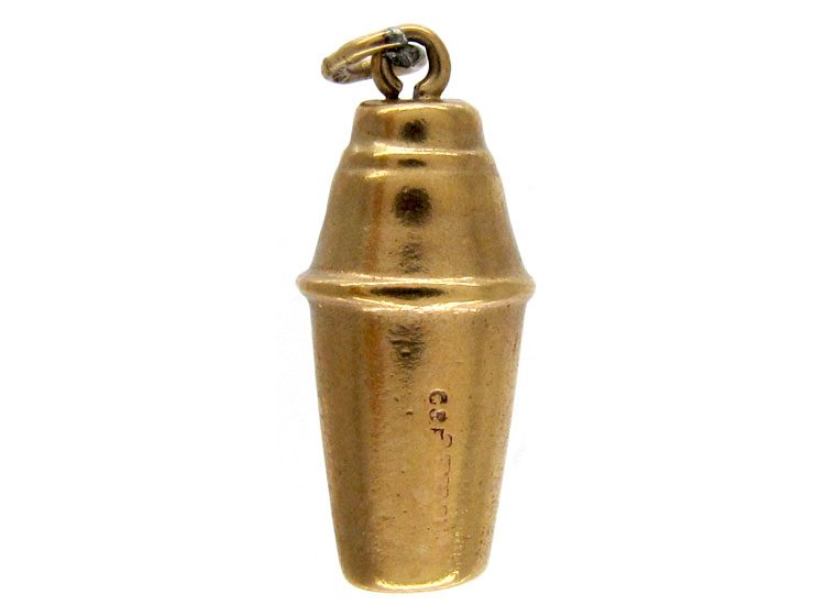 9ct Gold Cocktail Shaker Charm (110M/O) | The Antique Jewellery Company