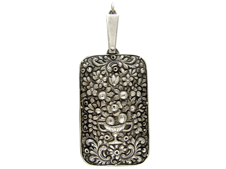 Large Silver Repoussé Pendant (685C) | The Antique Jewellery Company