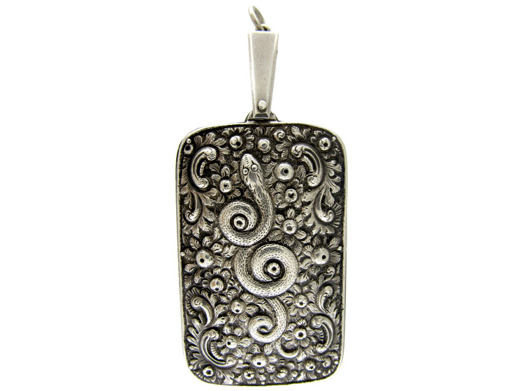 Large Silver Repoussé Pendant (685C) | The Antique Jewellery Company