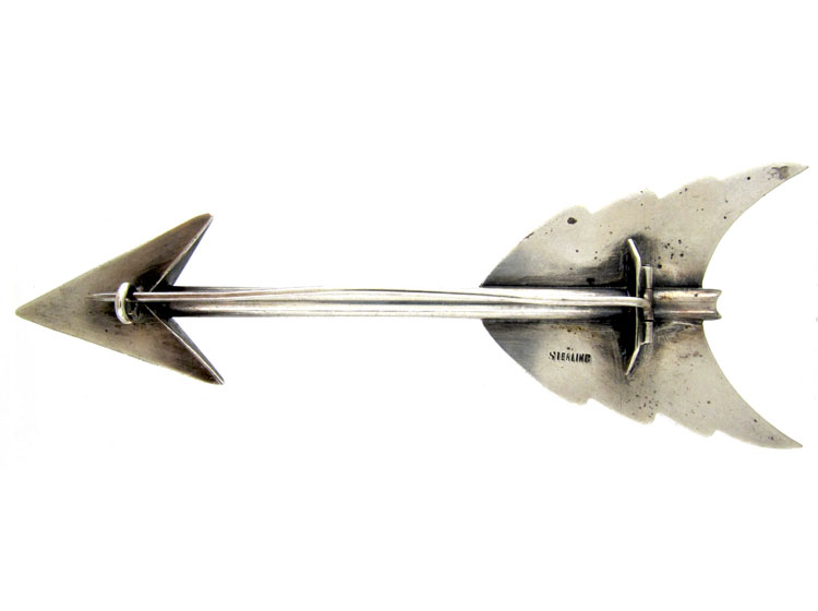 Large Silver Victorian Engraved Arrow Brooch (TBC-8) | The Antique ...