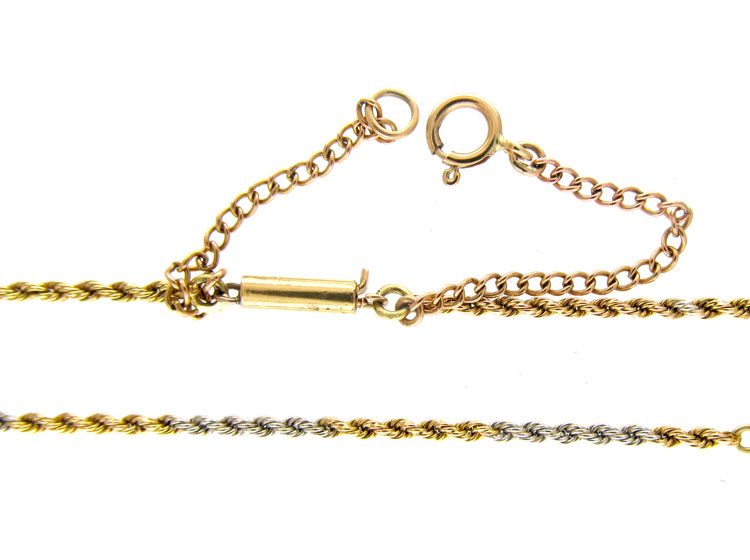 Two Colour Gold & Platinum Chain set with Pearls (J5) | The Antique ...