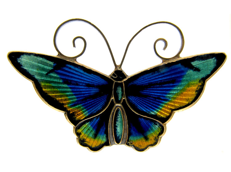 David Andersen Butterfly Brooch (735B/OJ) | The Antique Jewellery Company