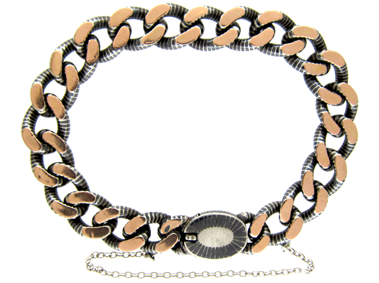 Silver & Gold Niello Bracelet (128D) | The Antique Jewellery Company
