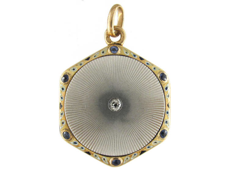 18ct Gold & Platinum Locket (801L/J) | The Antique Jewellery Company