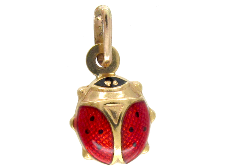 Enamelled Gold Ladybird Charm (854B/OJ) | The Antique Jewellery Company