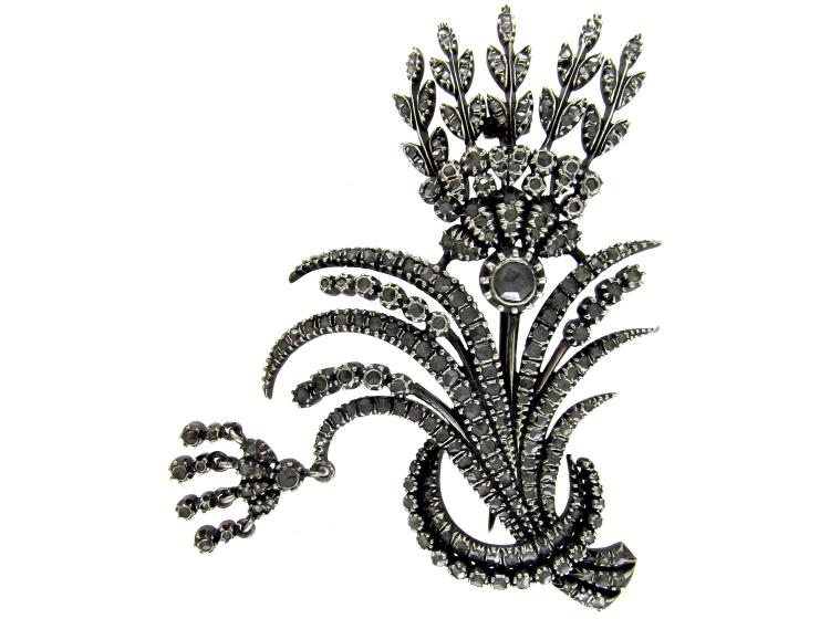 Diamond Georgian Aigrette Brooch (460D) | The Antique Jewellery Company