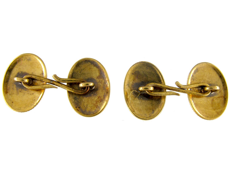 18ct Victorian White Enamel Cufflinks (706D) | The Antique Jewellery ...