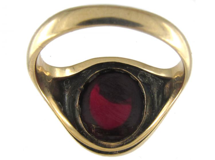 Garnet Cabochon 9ct Gold Ring (835D) | The Antique Jewellery Company Garnet Cabochon 9ct Gold Ring (835D) | The Antique Jewellery Company
