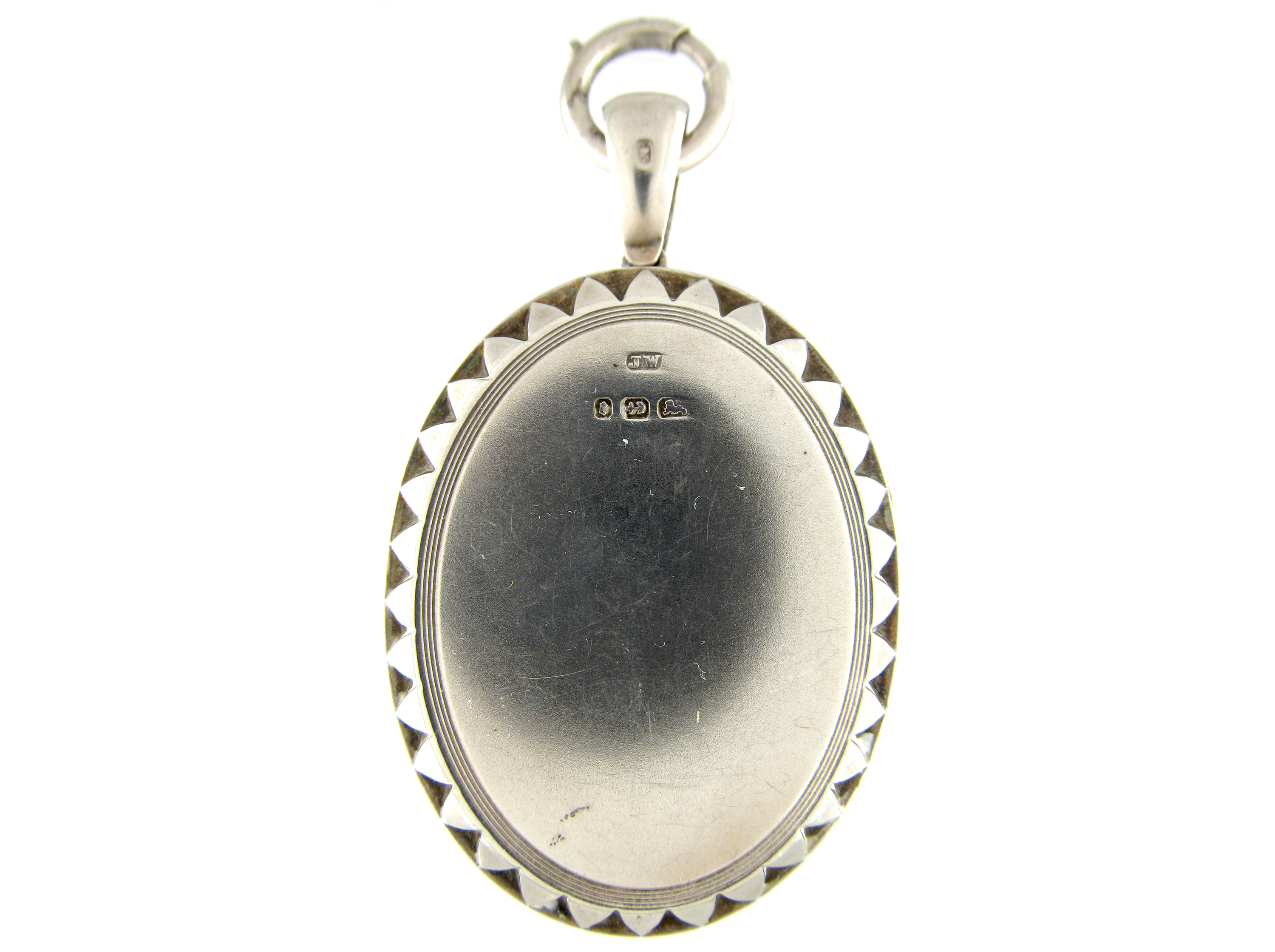 Large Oval Silver Victorian Locket With Buckle Design (839M) | The ...