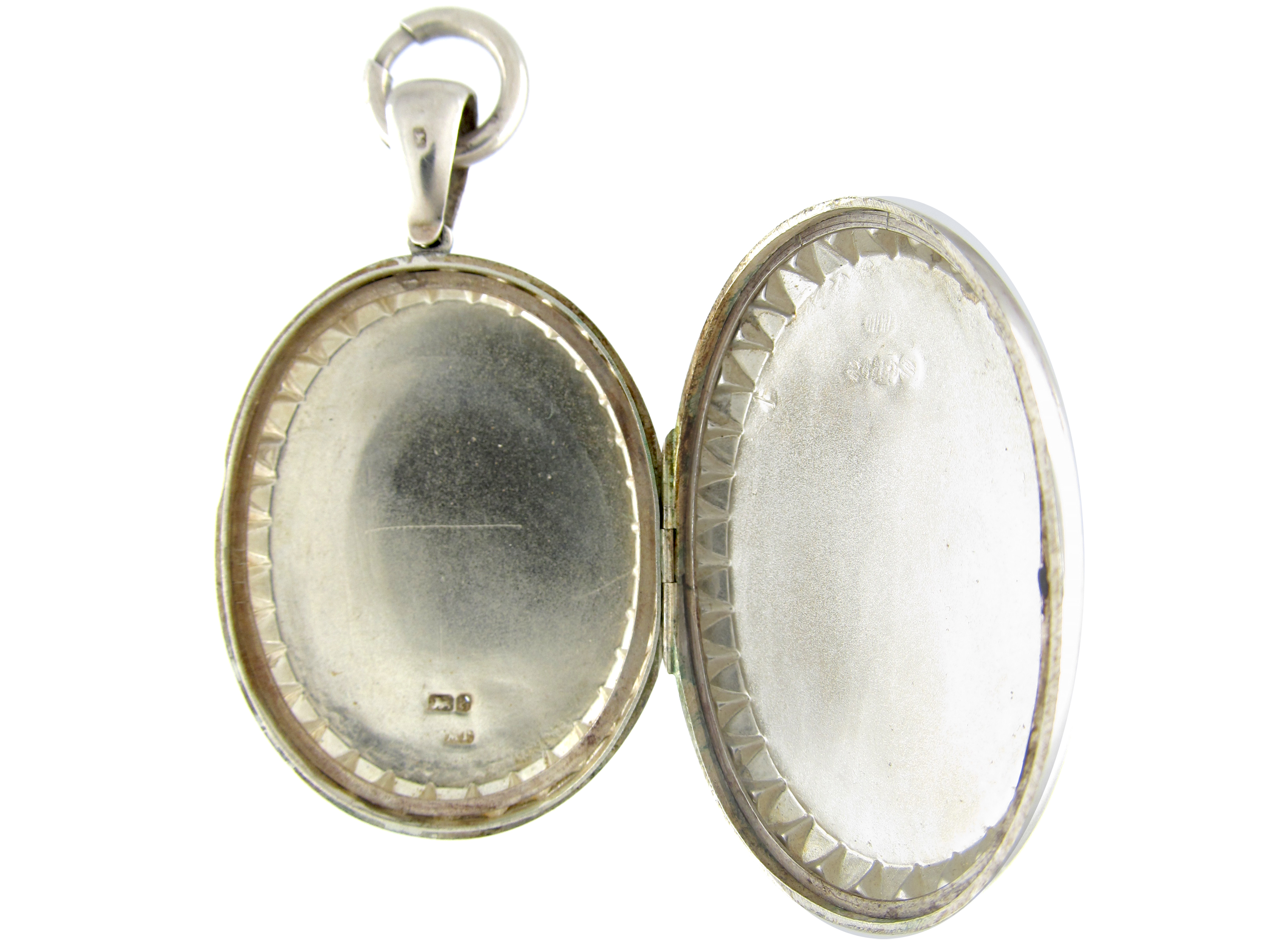 Large Oval Silver Victorian Locket With Buckle Design (839M) | The ...