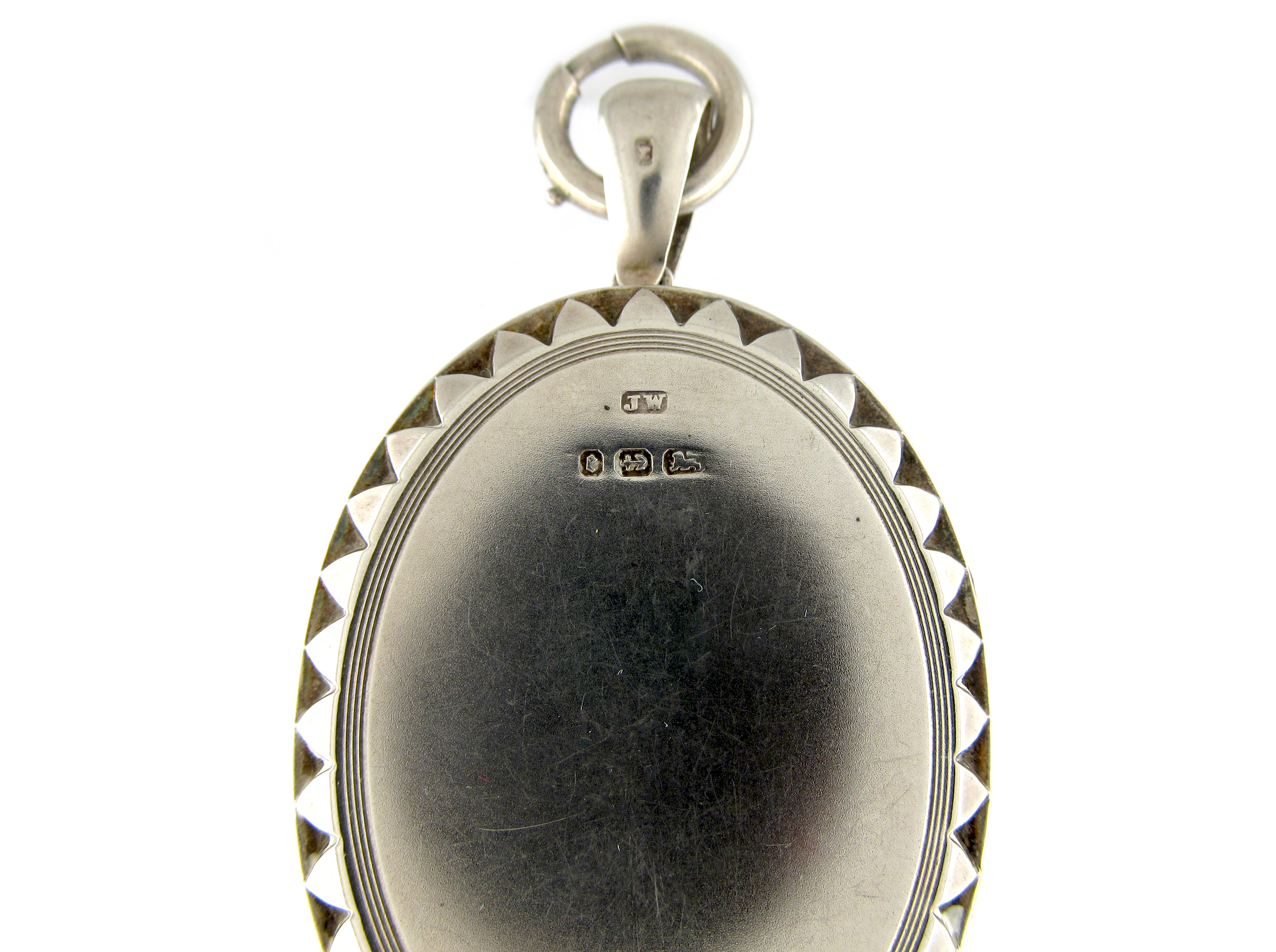 Large Oval Silver Victorian Locket With Buckle Design (839M) | The ...