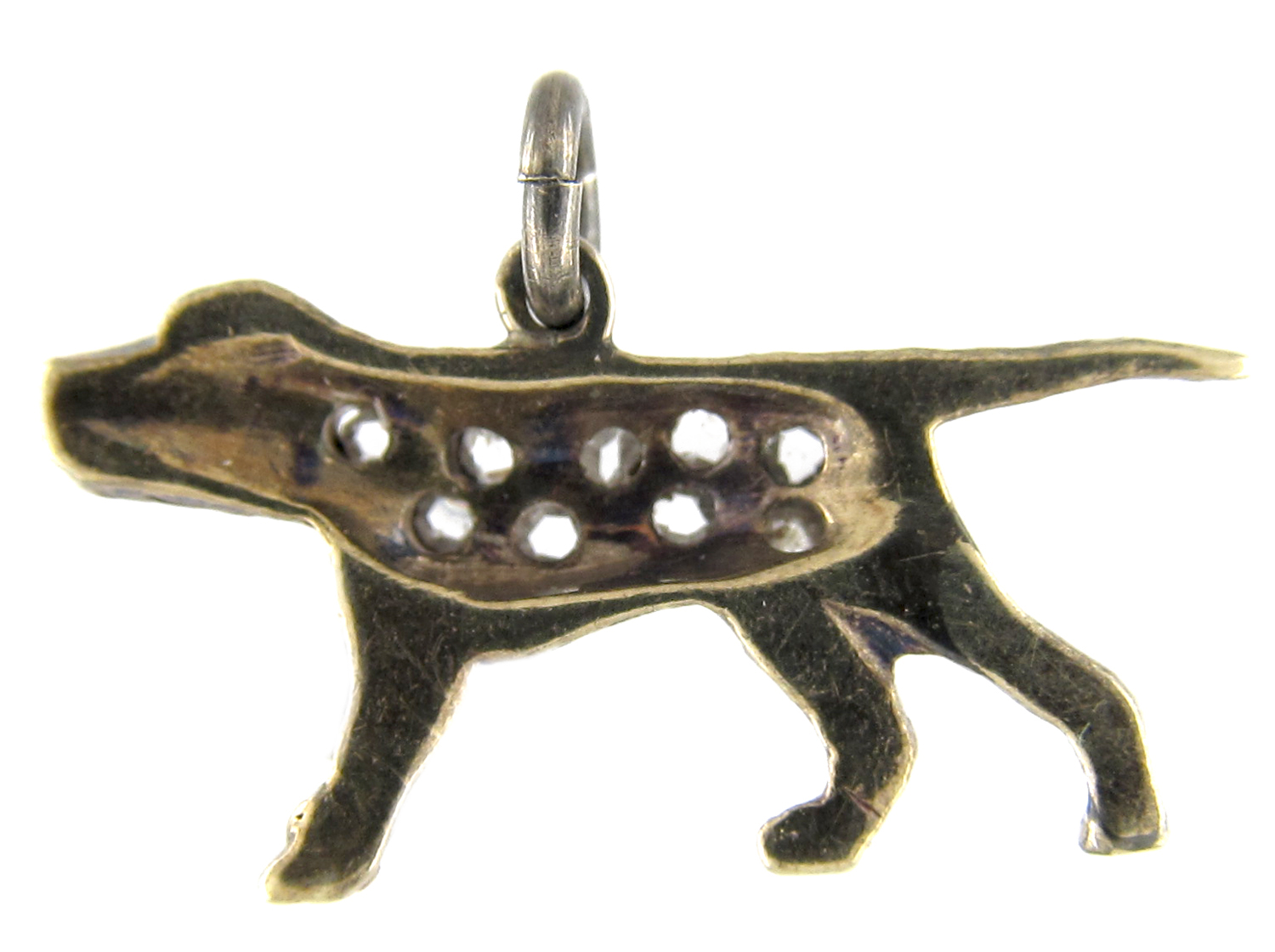Diamond Set Hunting Dog Charm (137E) | The Antique Jewellery Company