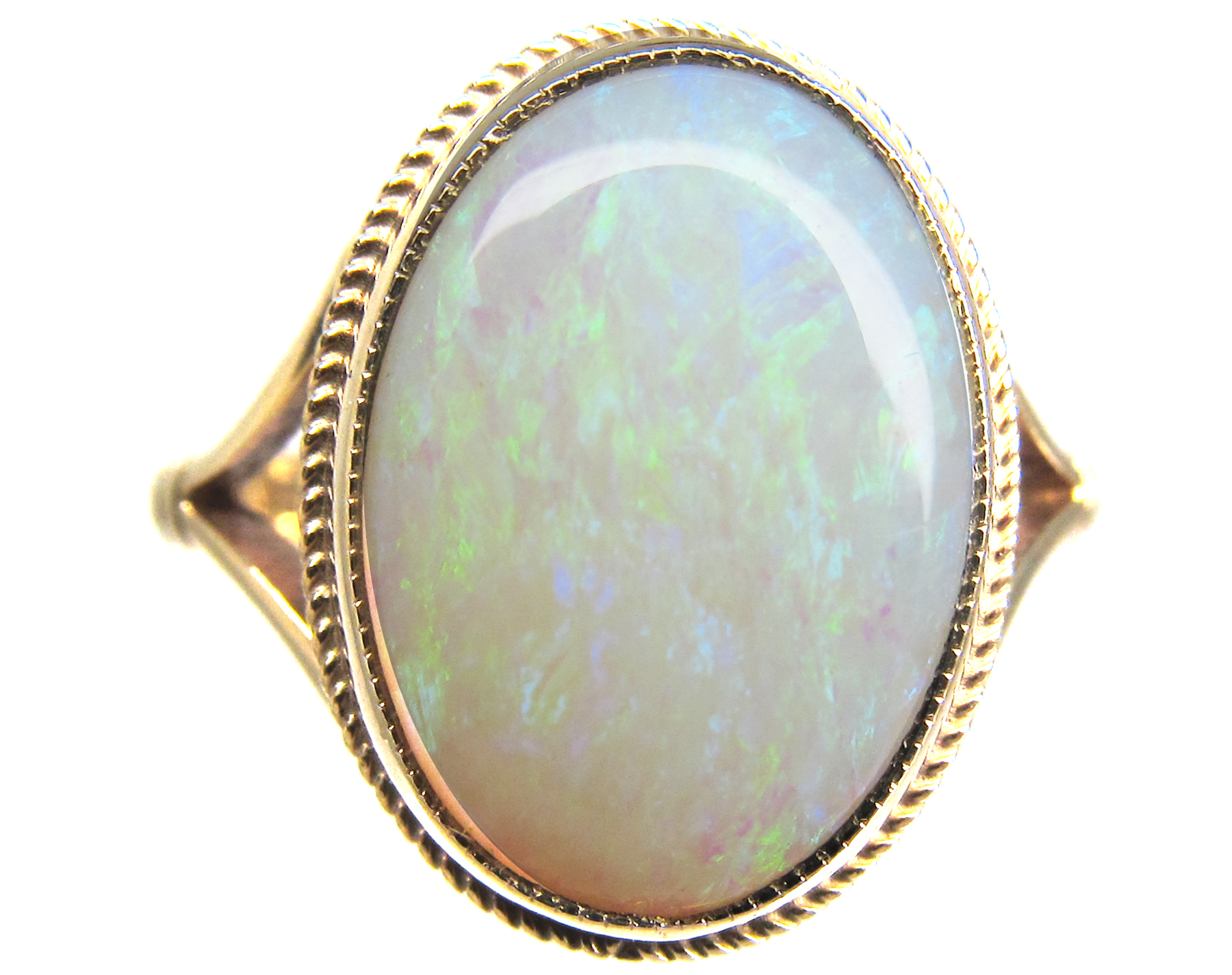 Large Opal & Gold Ring (111E) | The Antique Jewellery Company