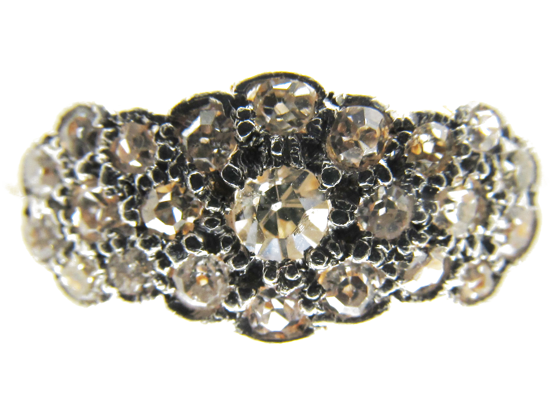 Triple Cluster Diamond Ring (22E) | The Antique Jewellery Company