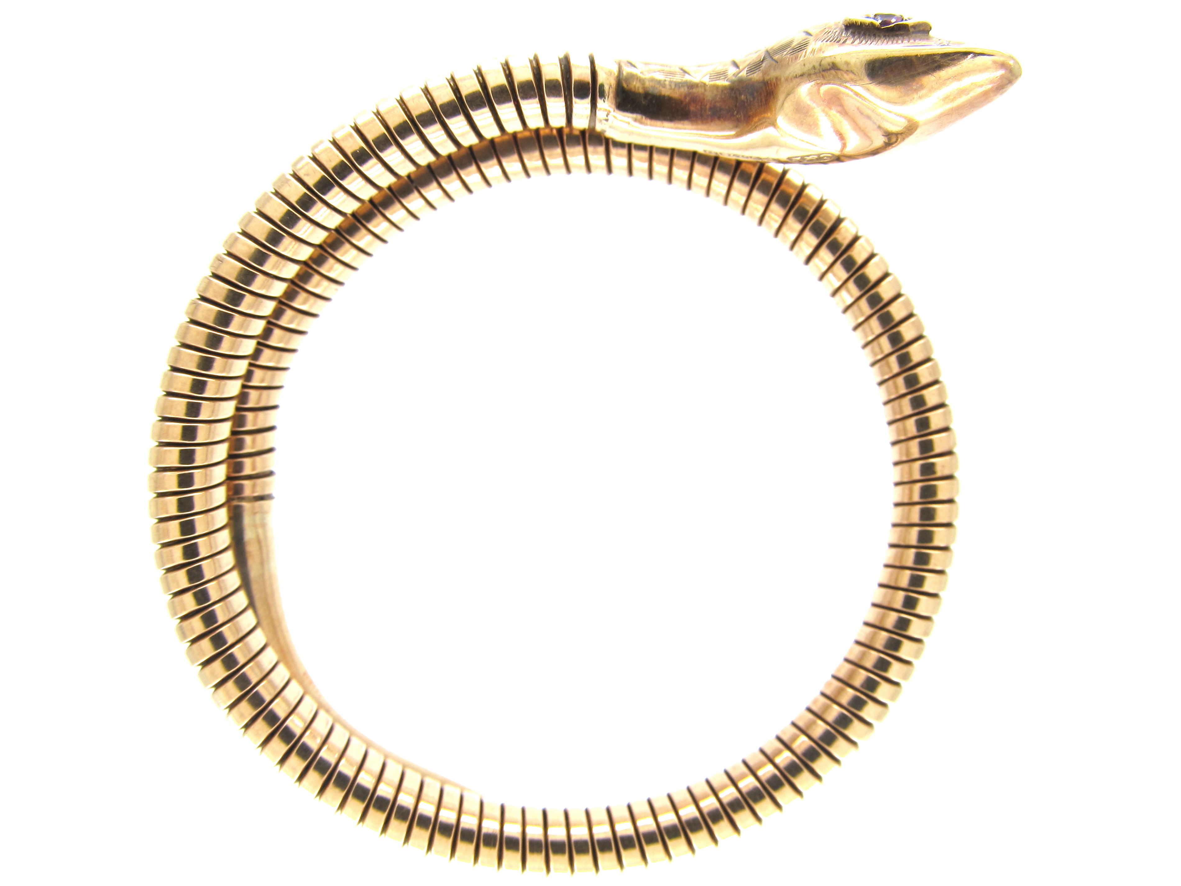 9ct Yellow Gold Snake Bangle (897B/OJ) | The Antique Jewellery Company