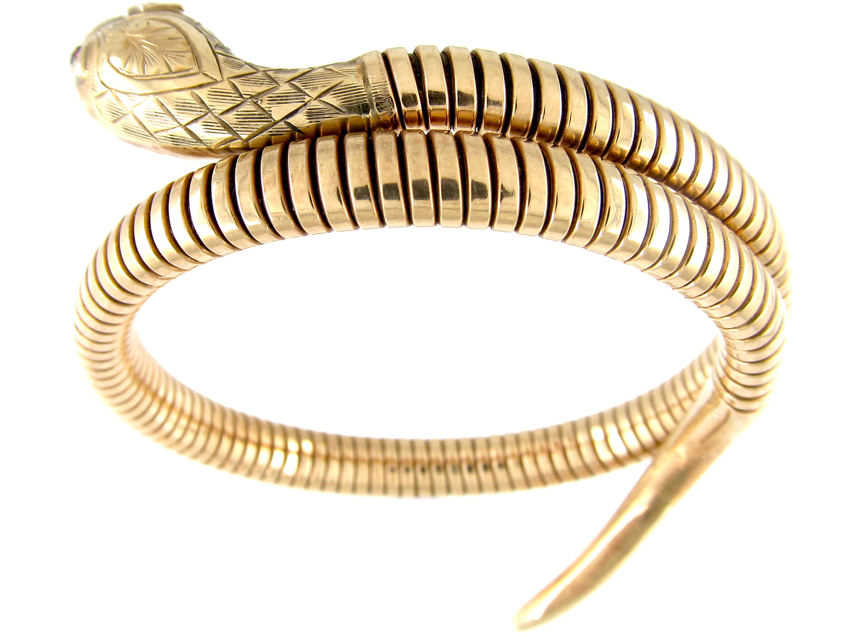 9ct Yellow Gold Snake Bangle (897B/OJ) | The Antique Jewellery Company