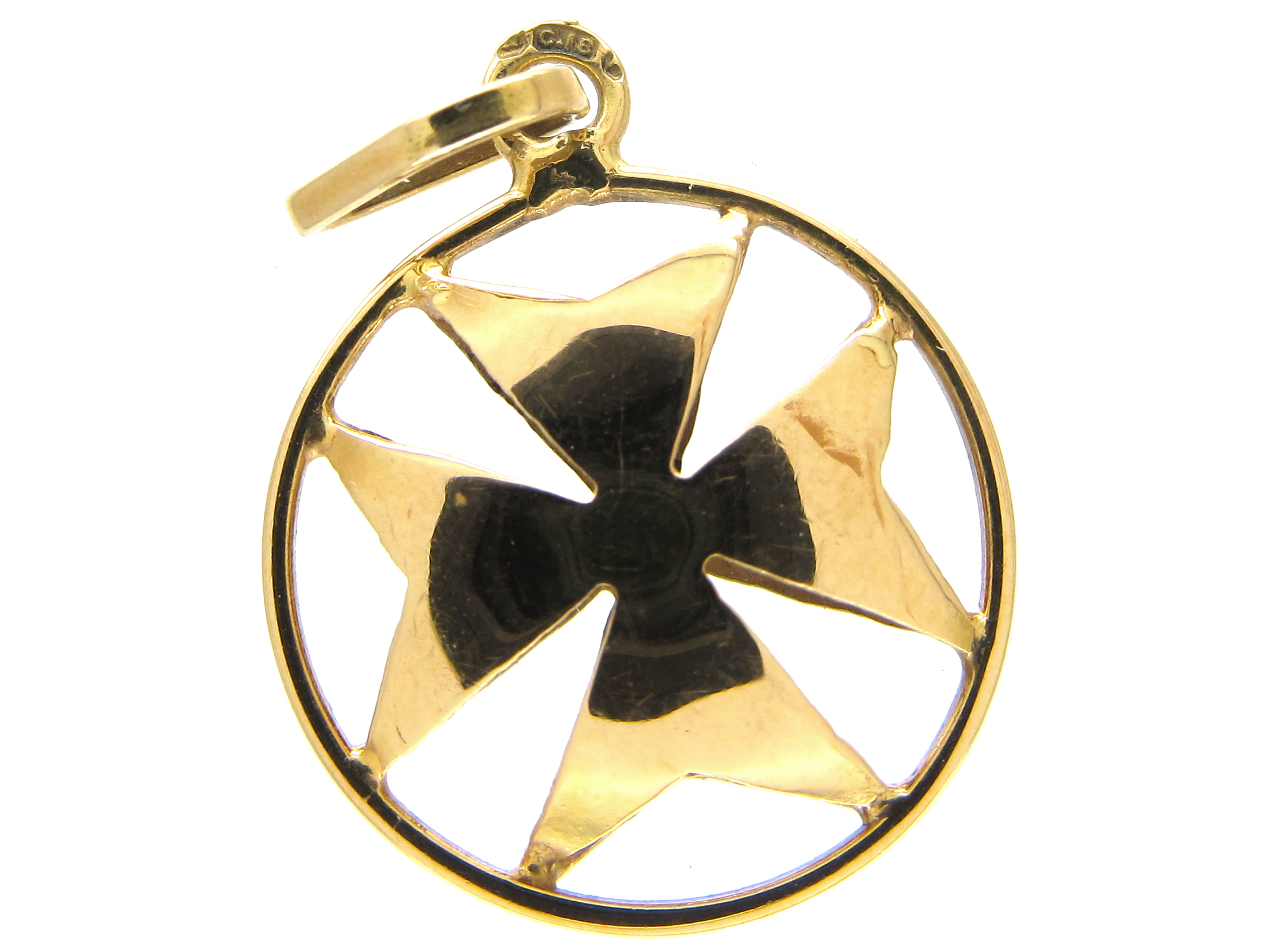 Gold Maltese Cross Pendant Charm (113E) | The Antique Jewellery Company