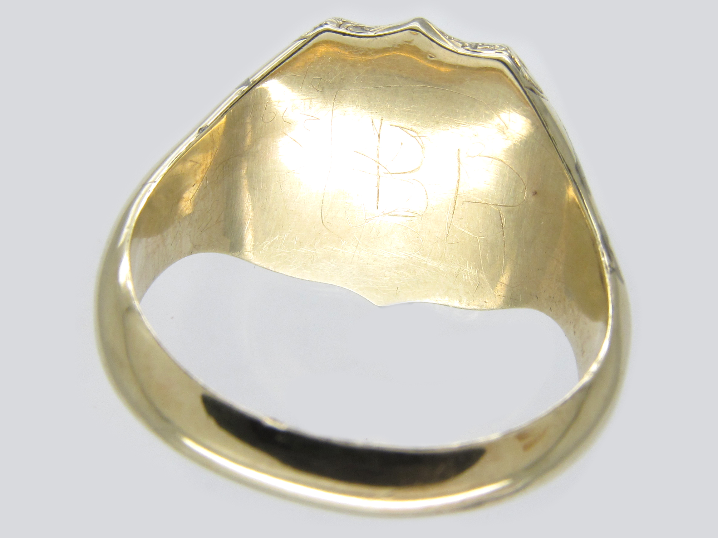 Shield Shaped Gold & Bloodstone Signet Ring (292E) | The Antique ...