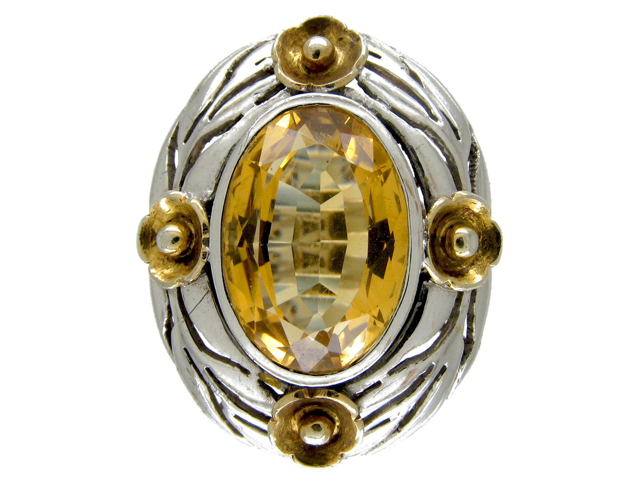 Silver & Citrine Arts & Crafts Ring | AJC - AUS