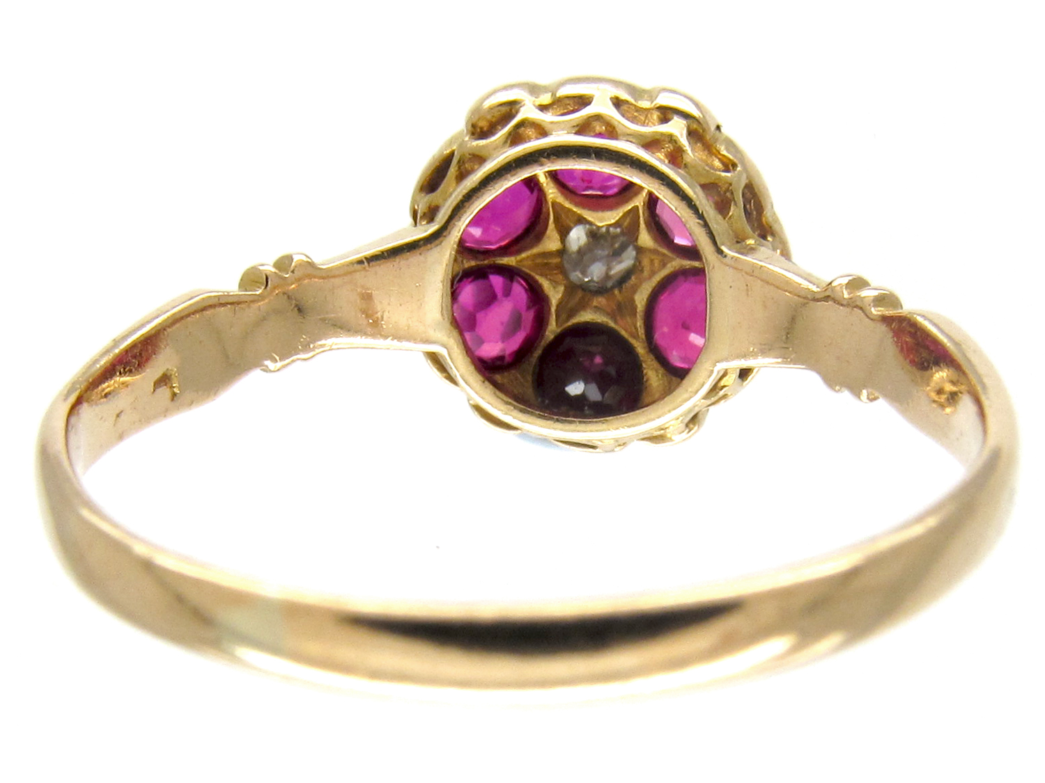 Edwardian Ruby & Diamond Cluster Ring (276E) | The Antique Jewellery ...