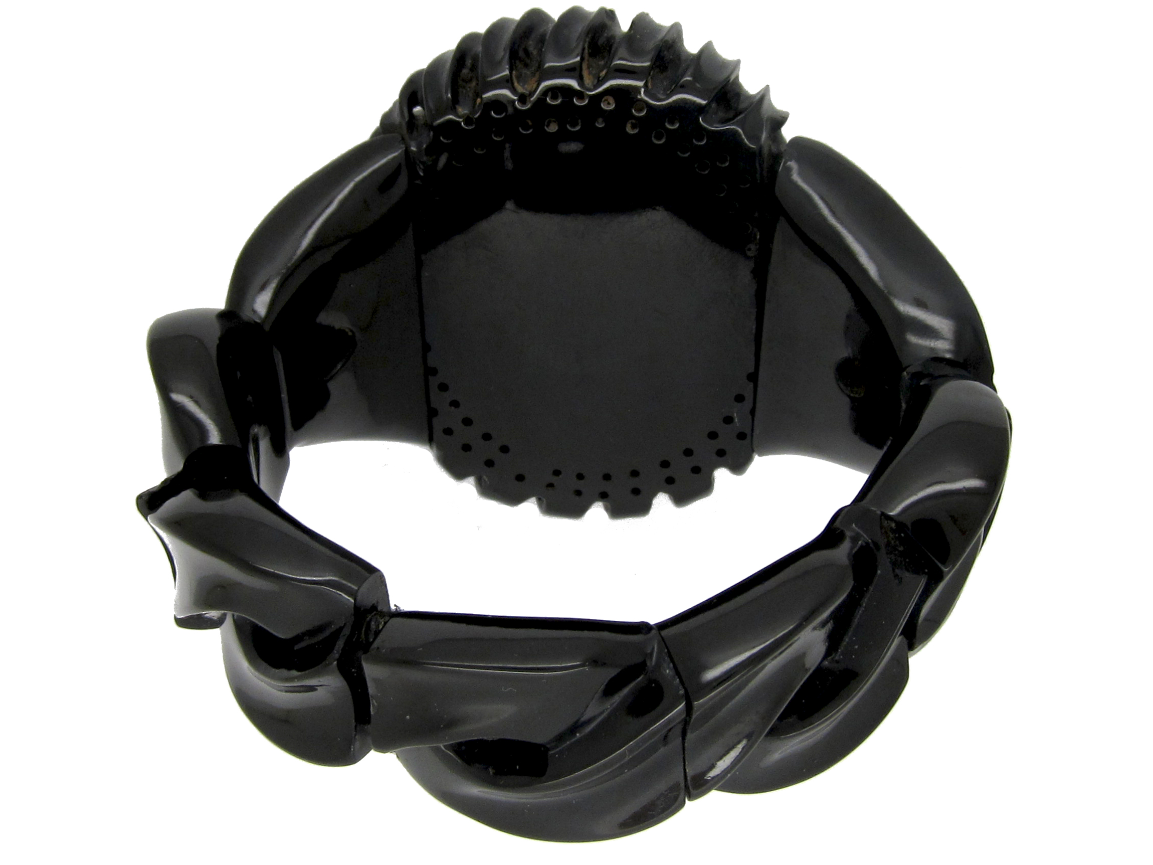 Carved Whitby Jet Bangle (357E) | The Antique Jewellery Company