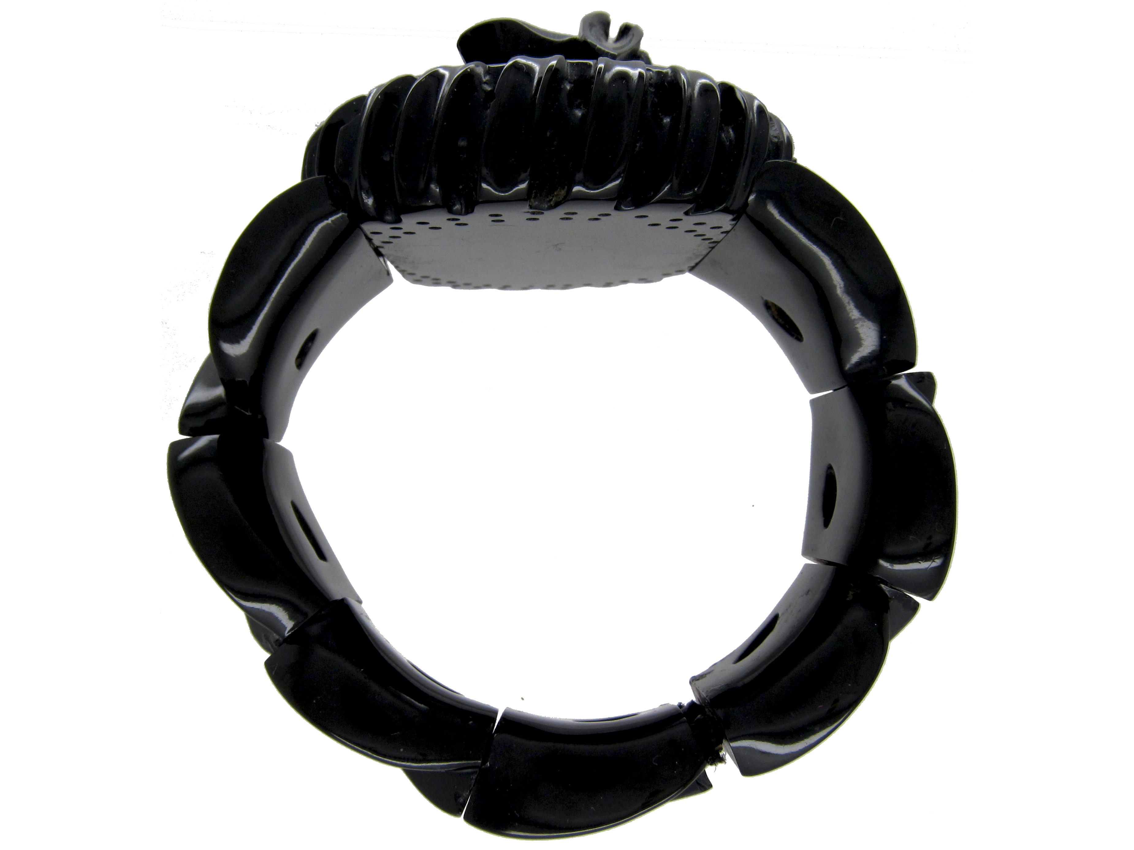 Carved Whitby Jet Bangle (357E) | The Antique Jewellery Company