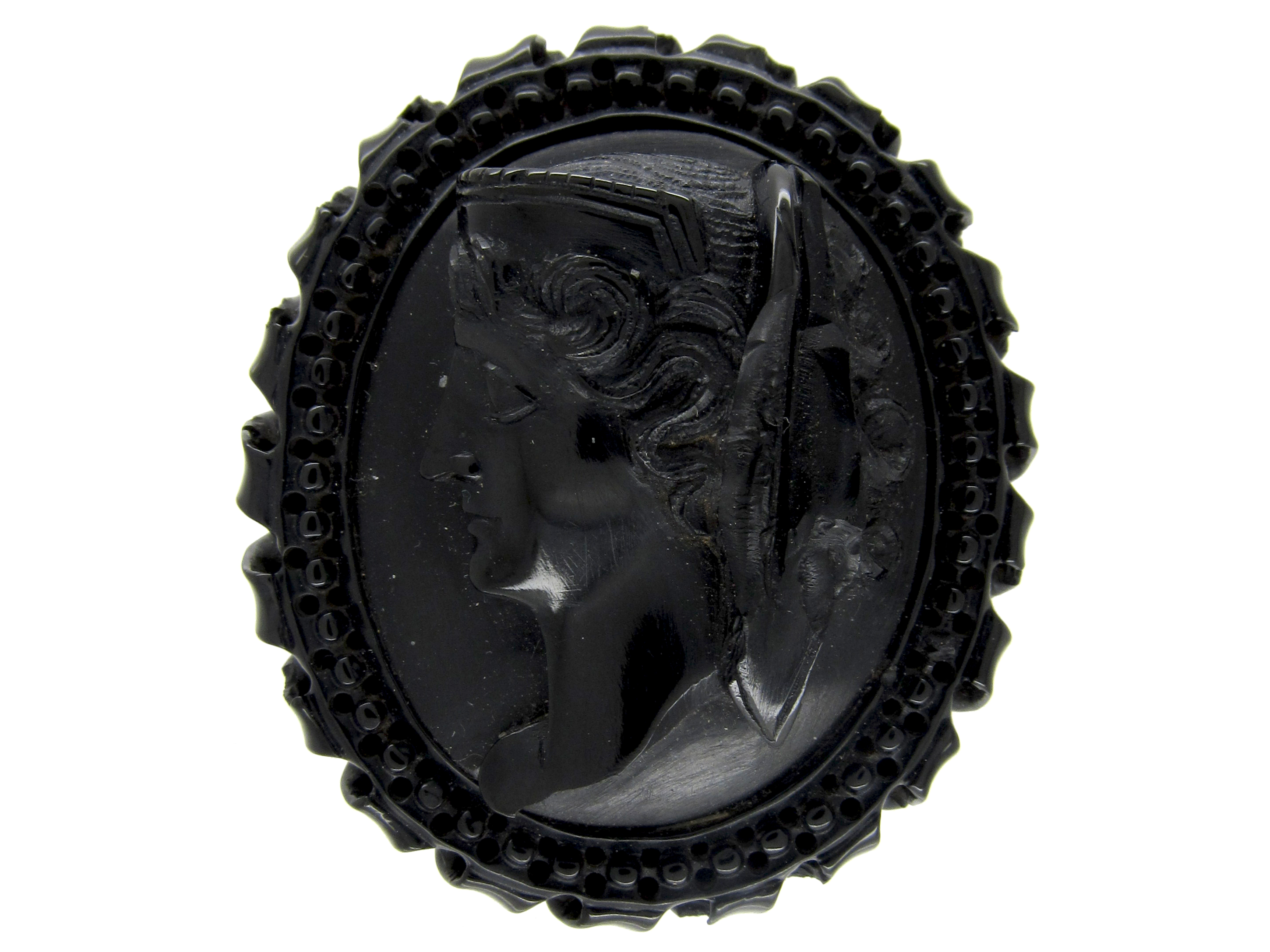 Carved Whitby Jet Brooch (360E) | The Antique Jewellery Company