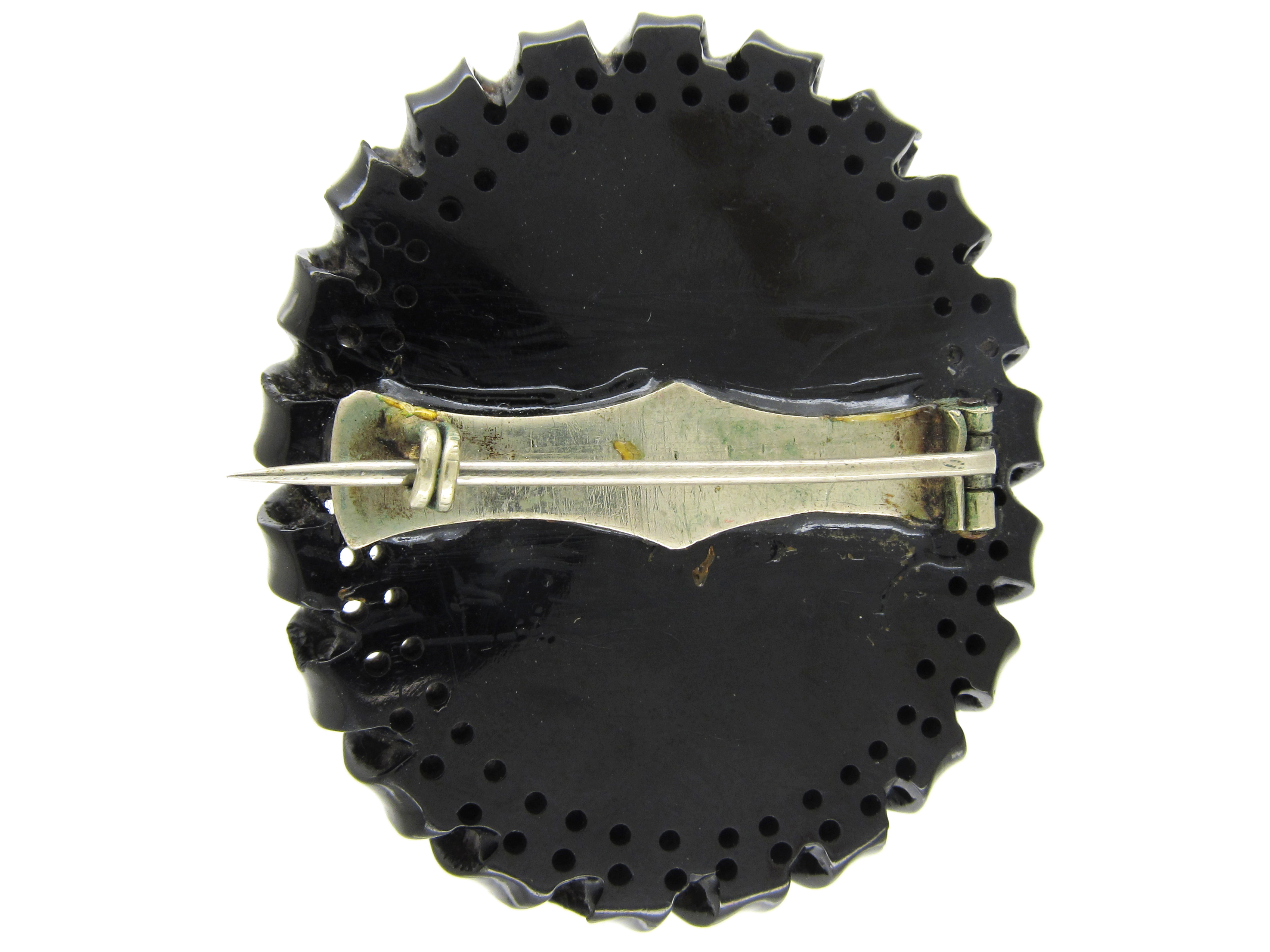 Carved Whitby Jet Brooch (360E) | The Antique Jewellery Company