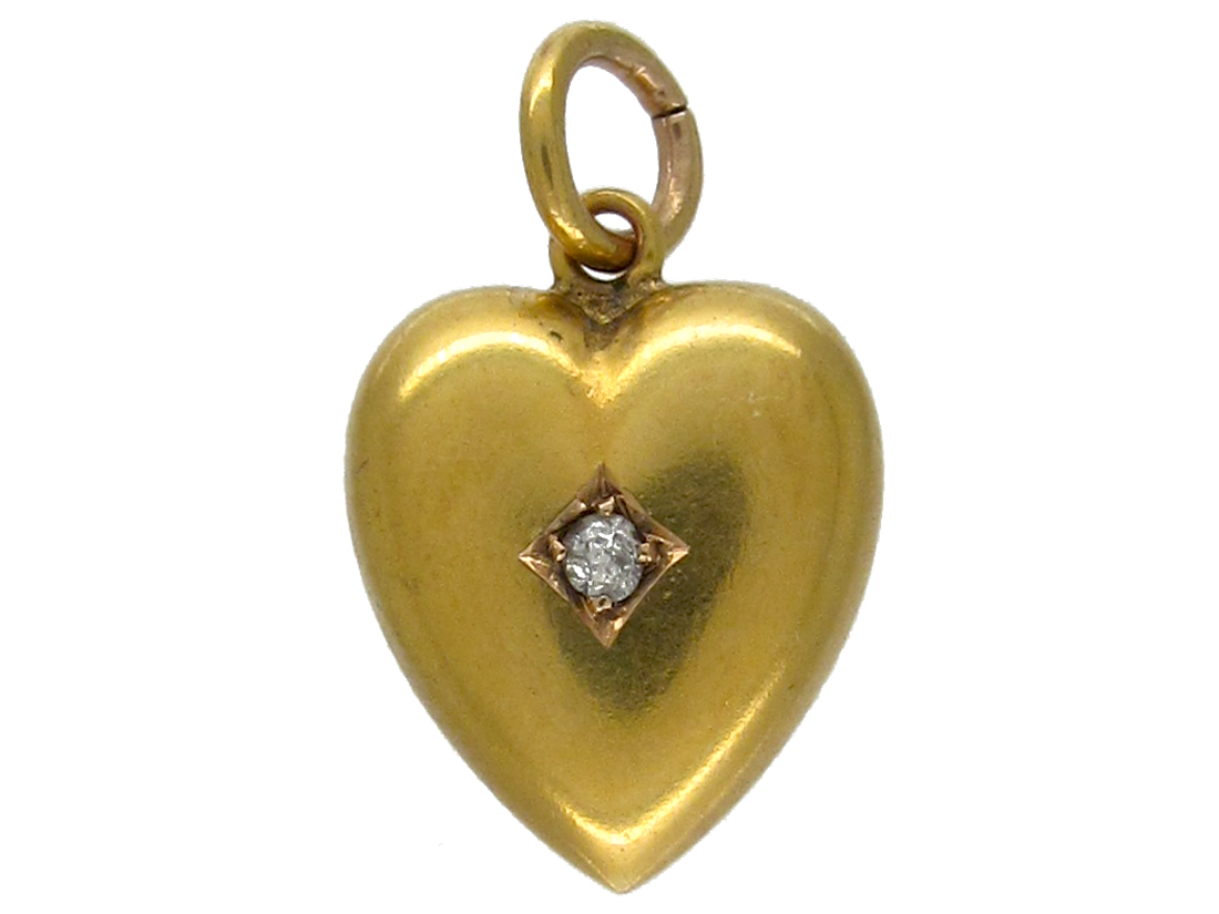 15ct Gold Heart Charm (407E) | The Antique Jewellery Company