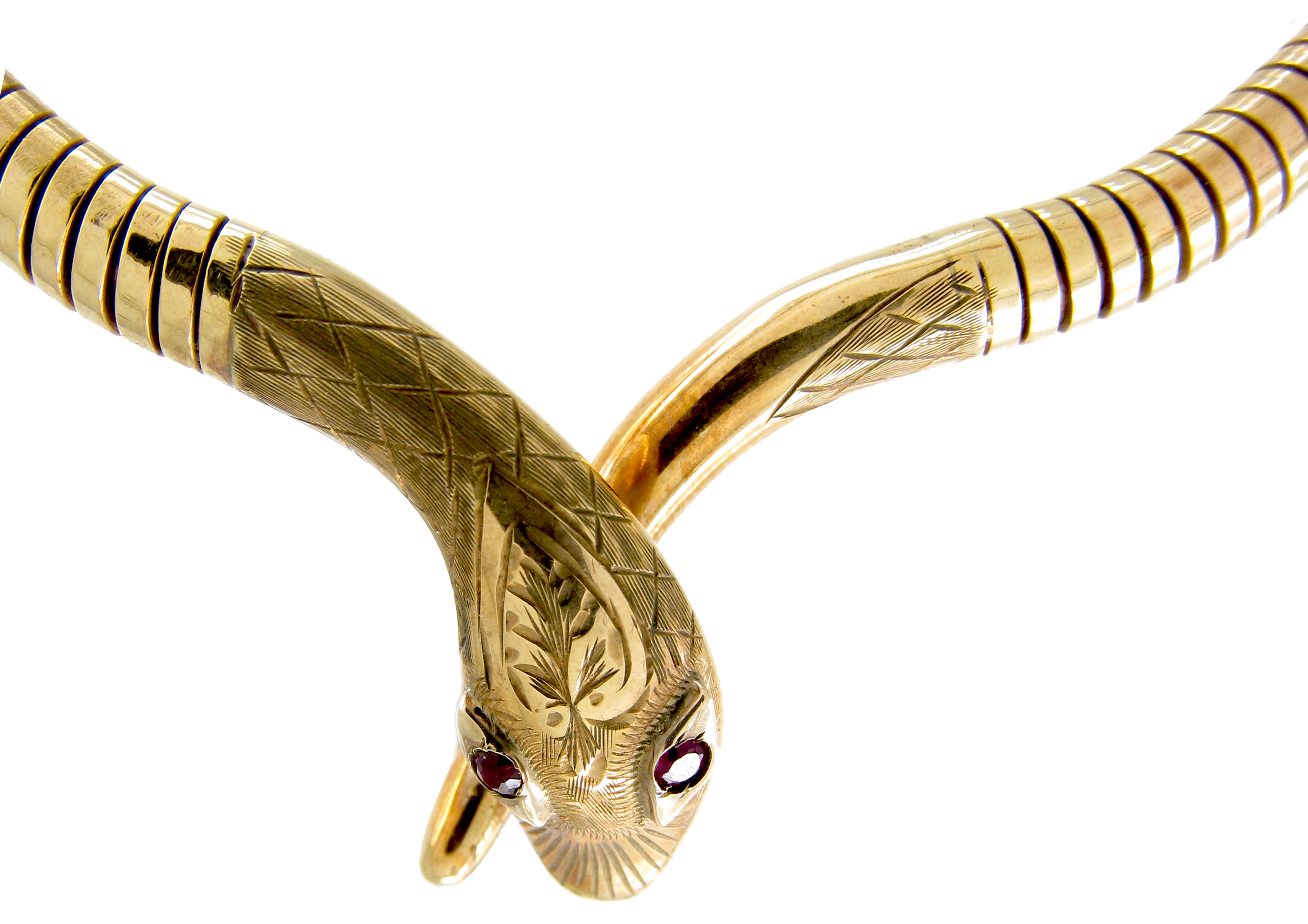 Gold Snake Necklace (896B/OJ) | The Antique Jewellery Company