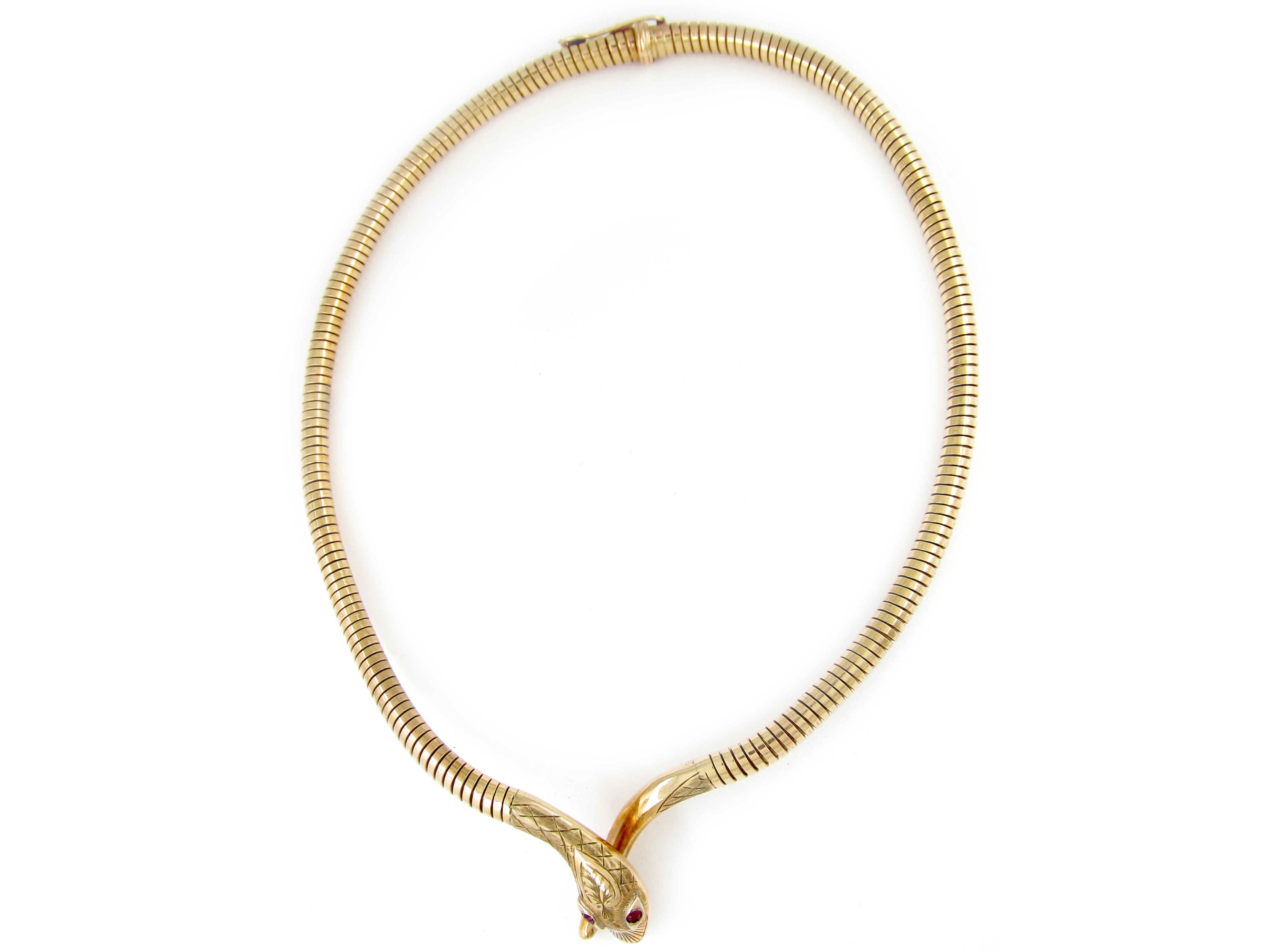 Gold Snake Necklace (896B/OJ) | The Antique Jewellery Company