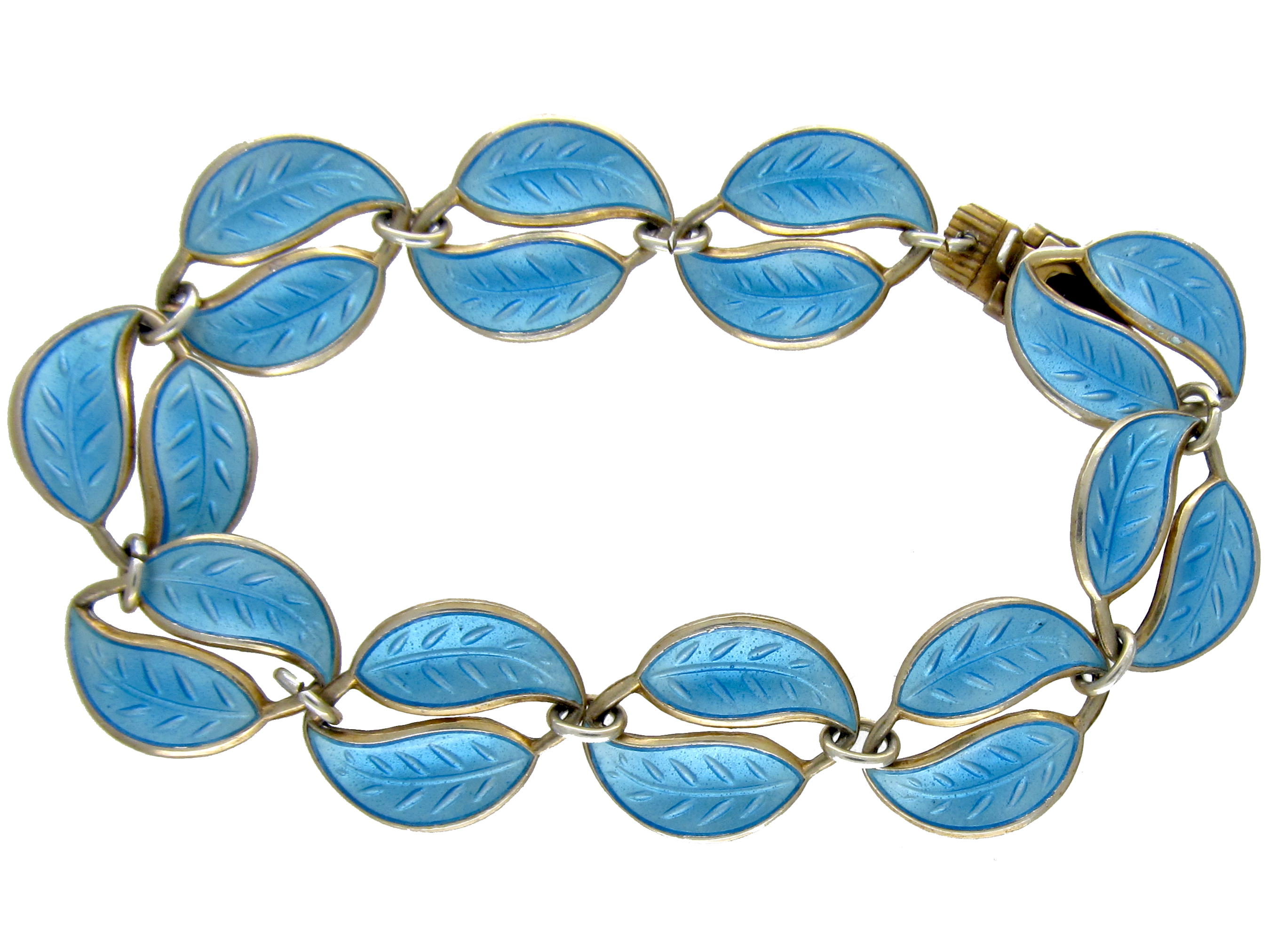 David Andersen Silver & Enamel Leaf Bracelet (520E) | The Antique ...