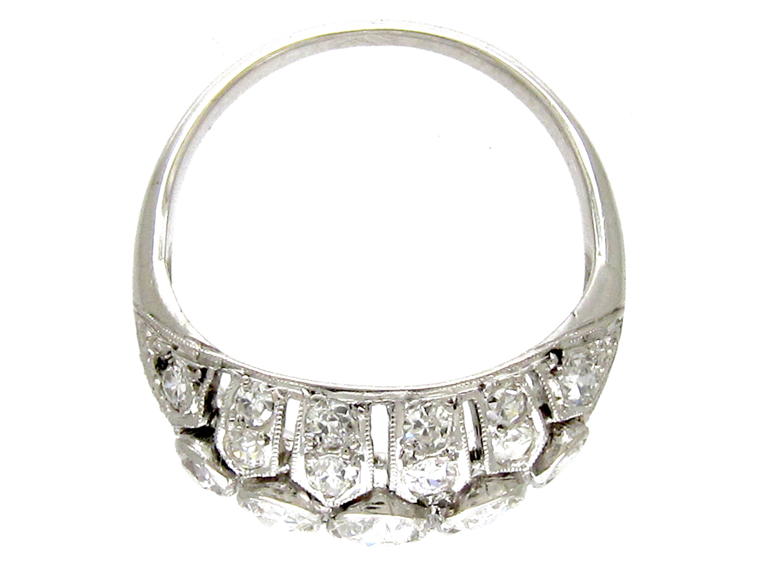 Diamond Set Art Deco Bombé Shape Ring (346E) | The Antique Jewellery ...