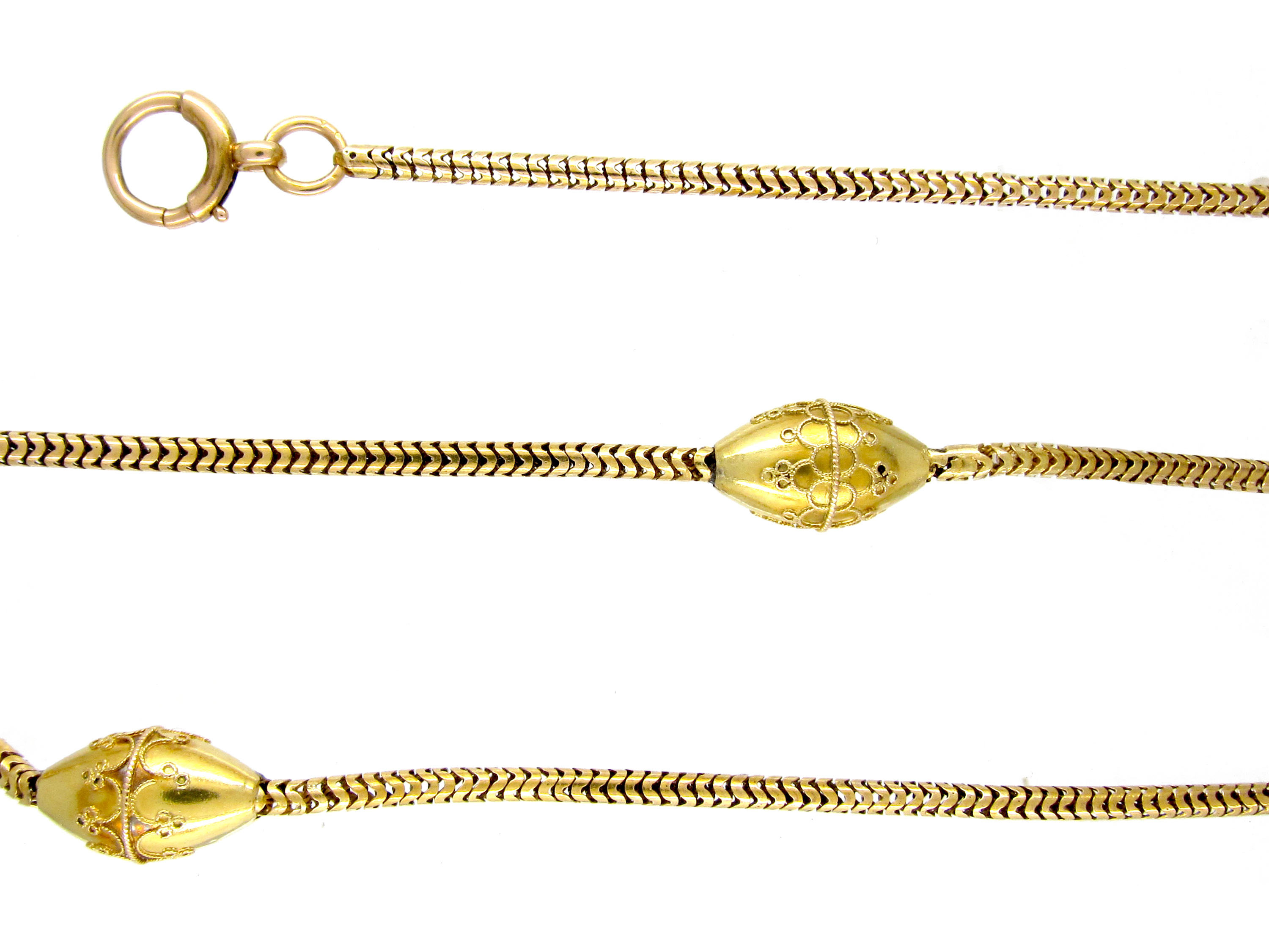 Victorian 15ct Gold Snake Chain with Oval Sections (535E) | The Antique ...
