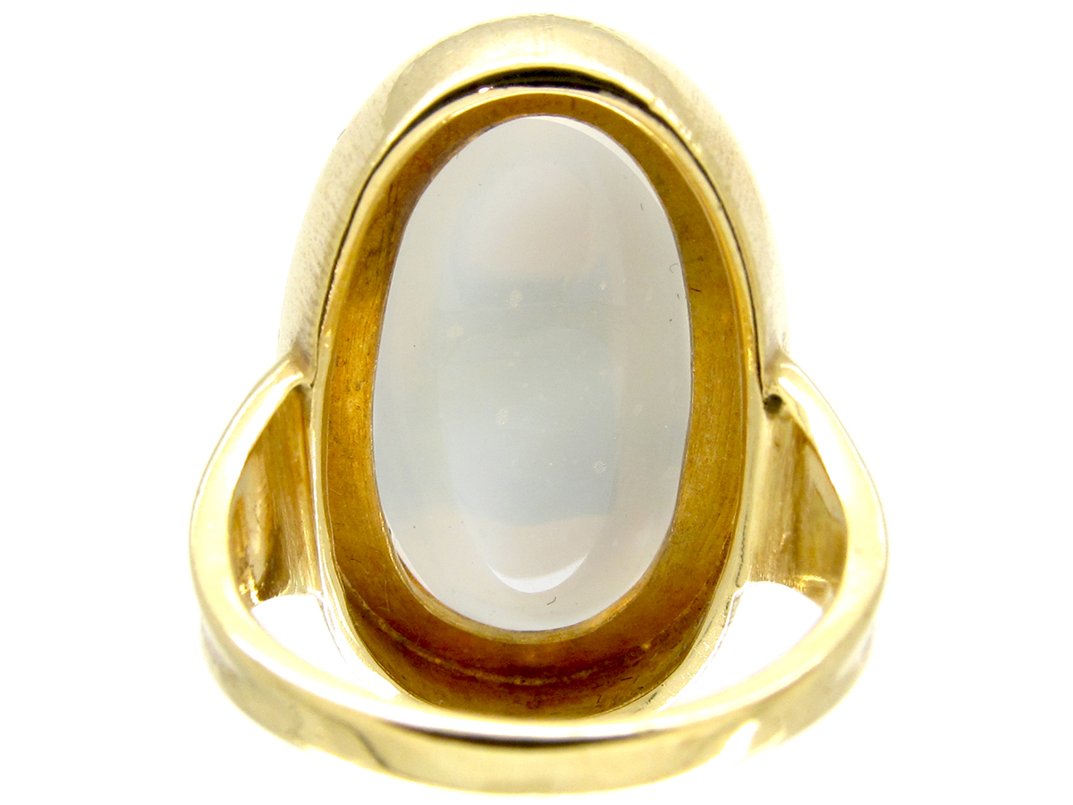 Large Gold Moonstone Ring (609E) | The Antique Jewellery Company