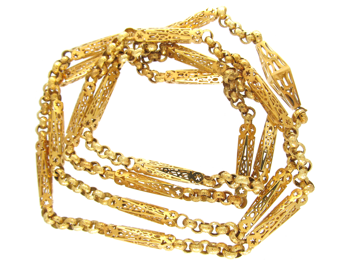 Georgian 18ct Gold Lantern Chain (651E) | The Antique Jewellery Company