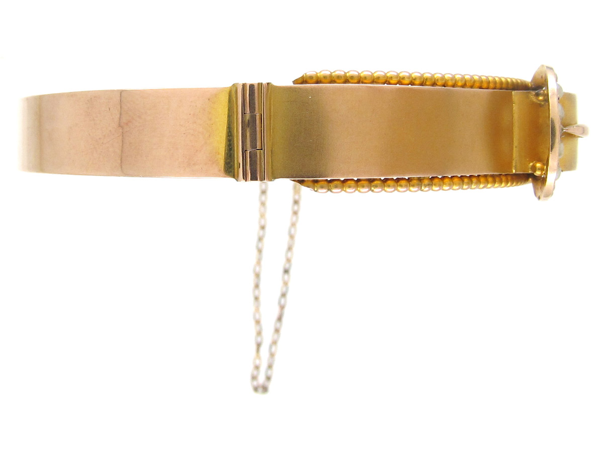 9ct Gold Victorian Buckle Bangle (703E) | The Antique Jewellery Company