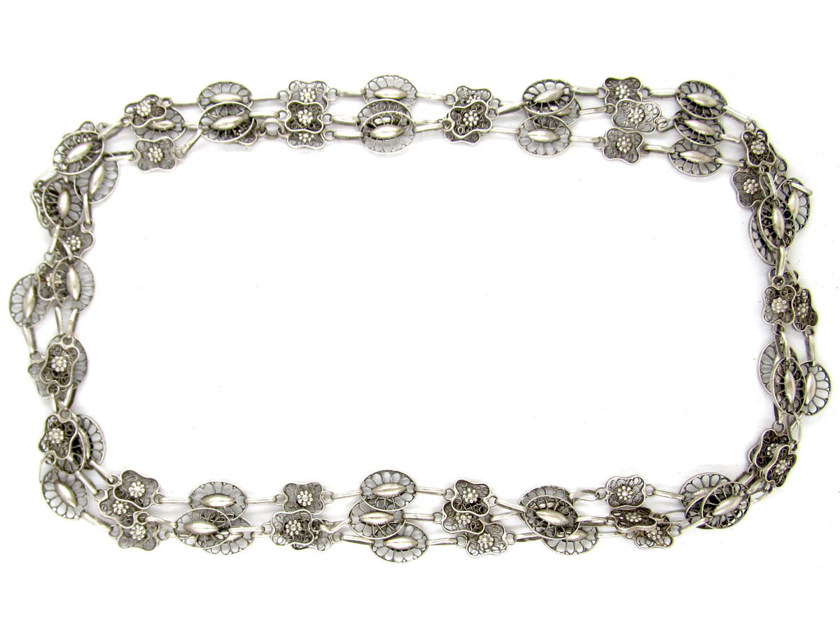 Victorian Silver Guard Chain (712E) | The Antique Jewellery Company